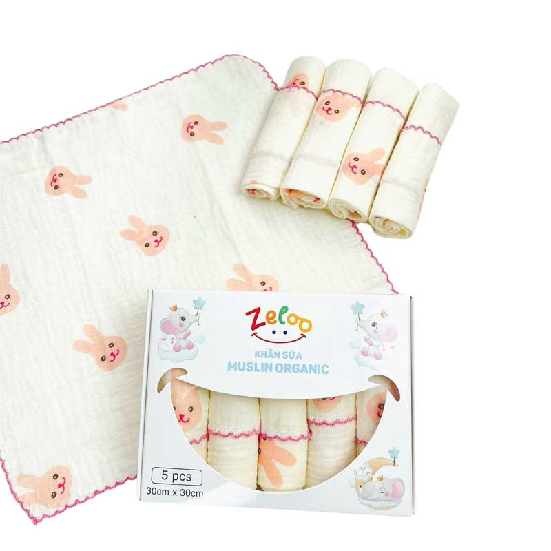 Khăn sữa Muslin Zeloo cao cấp tơi xốp, siêu mềm, thấm hút mồ hôi